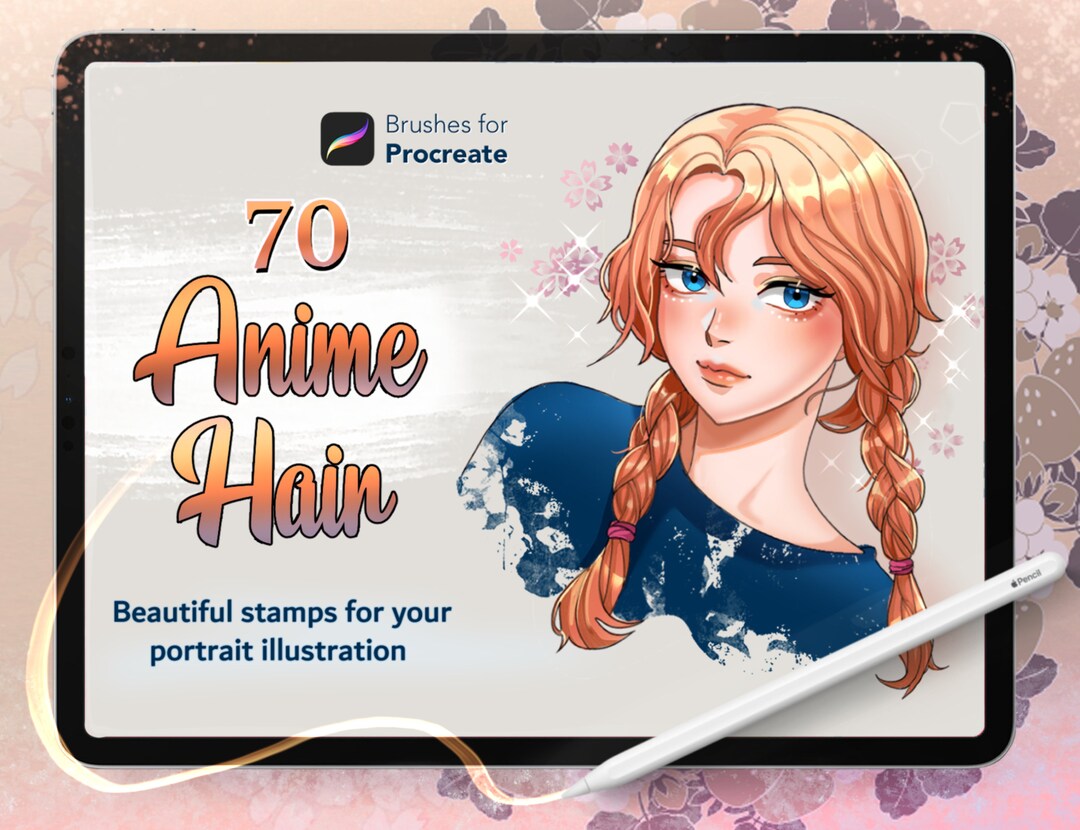 70 Procreate Anime Hairstyles Stamps Manga Hairstyles Brushes Manga ...