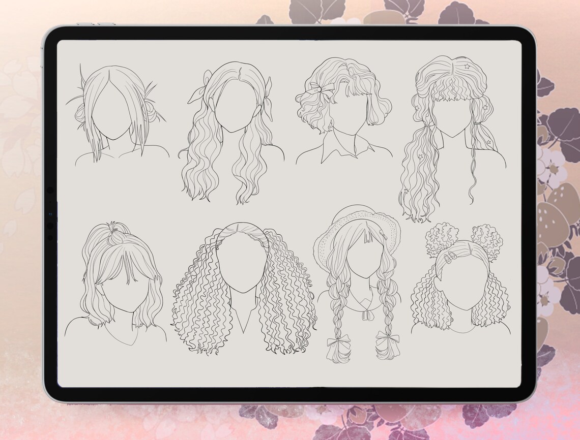 70 Procreate Anime Hairstyles Stamps Manga Hairstyles - Etsy