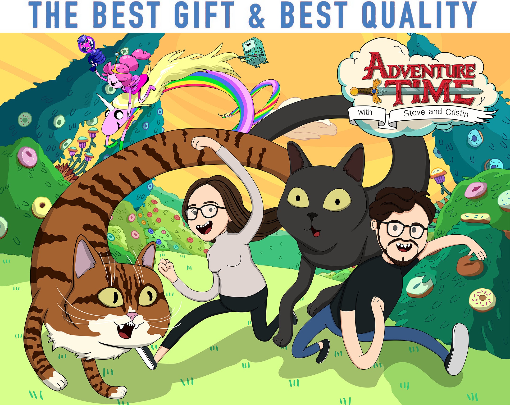 Adventure Time Cartoon Portrait Digital Family Portrait | Etsy