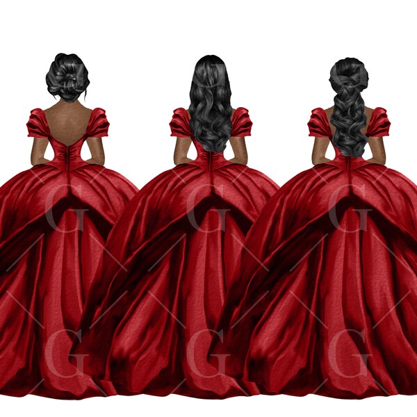 Princess Red Dress Clipart - Etsy