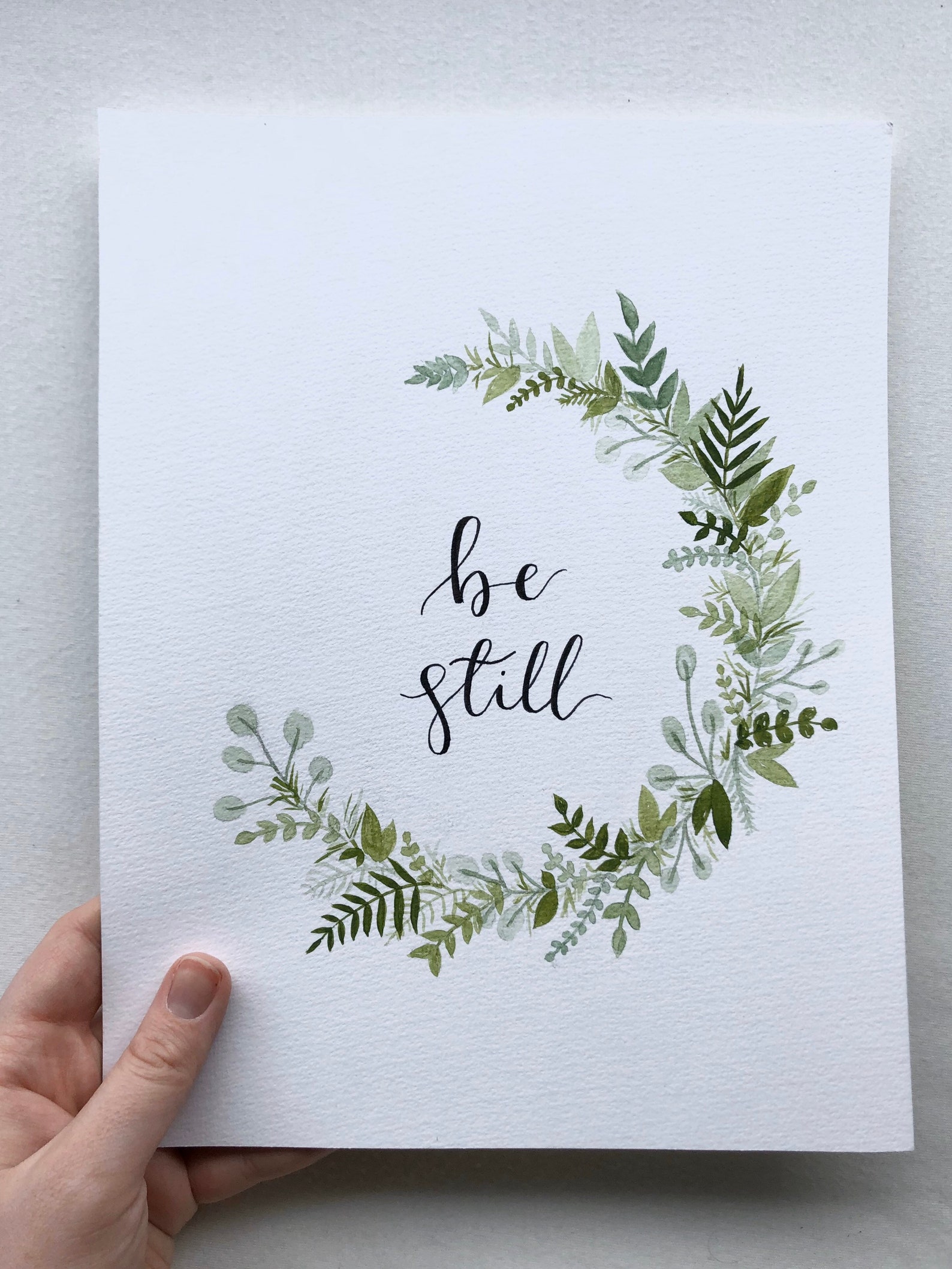 Be Still Watercolor Calligraphy Print Calligraphy Art Print - Etsy