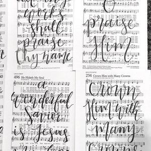 Calligraphy Sheet Music Print | Lettered Music Art, Hymn Music Art ...
