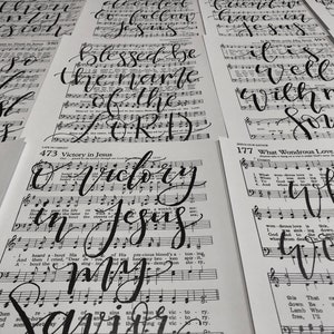 Calligraphy Sheet Music Print | Lettered Music Art, Hymn Music Art ...