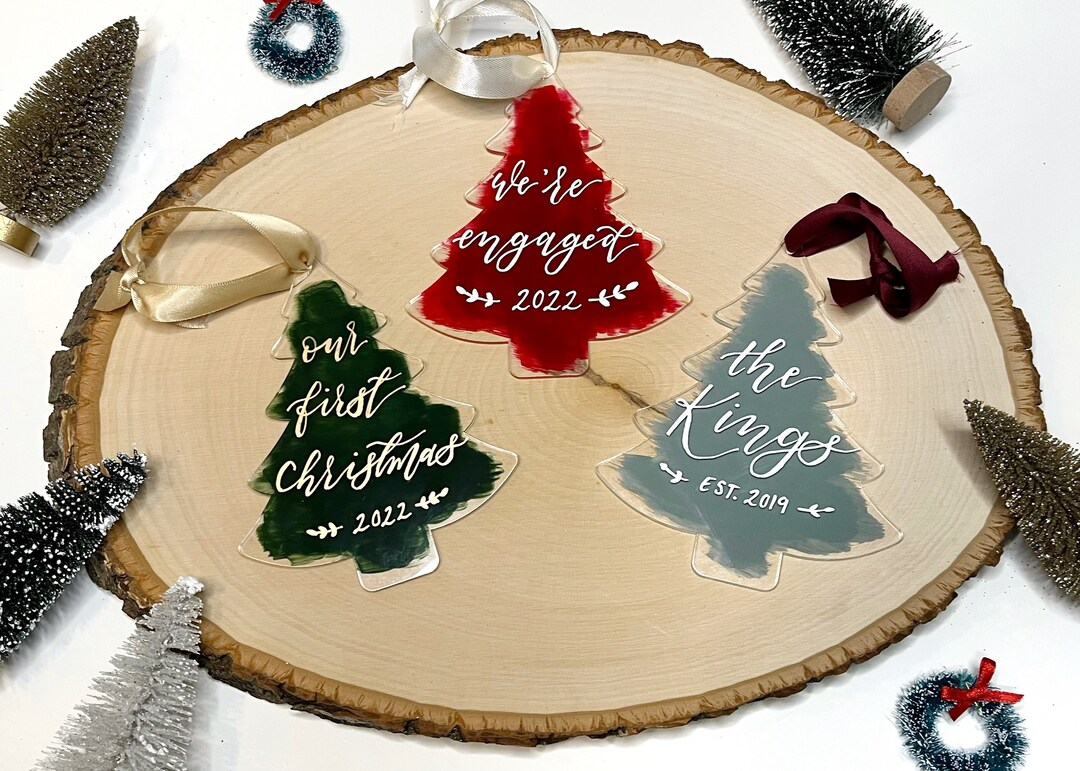 Custom Tree Ornament - Calligraphy Ornament, Personalized Ornament ...