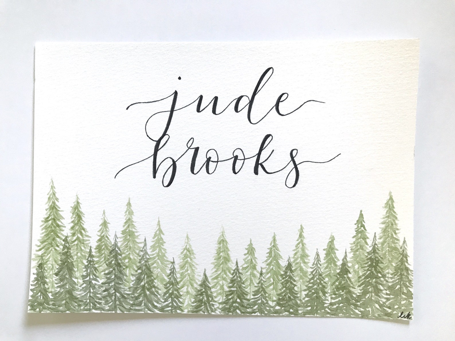 Nursery Calligraphy Watercolor Painting Personalized Baby | Etsy