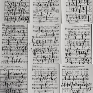 Calligraphy Sheet Music Print | Lettered Music Art, Hymn Music Art ...