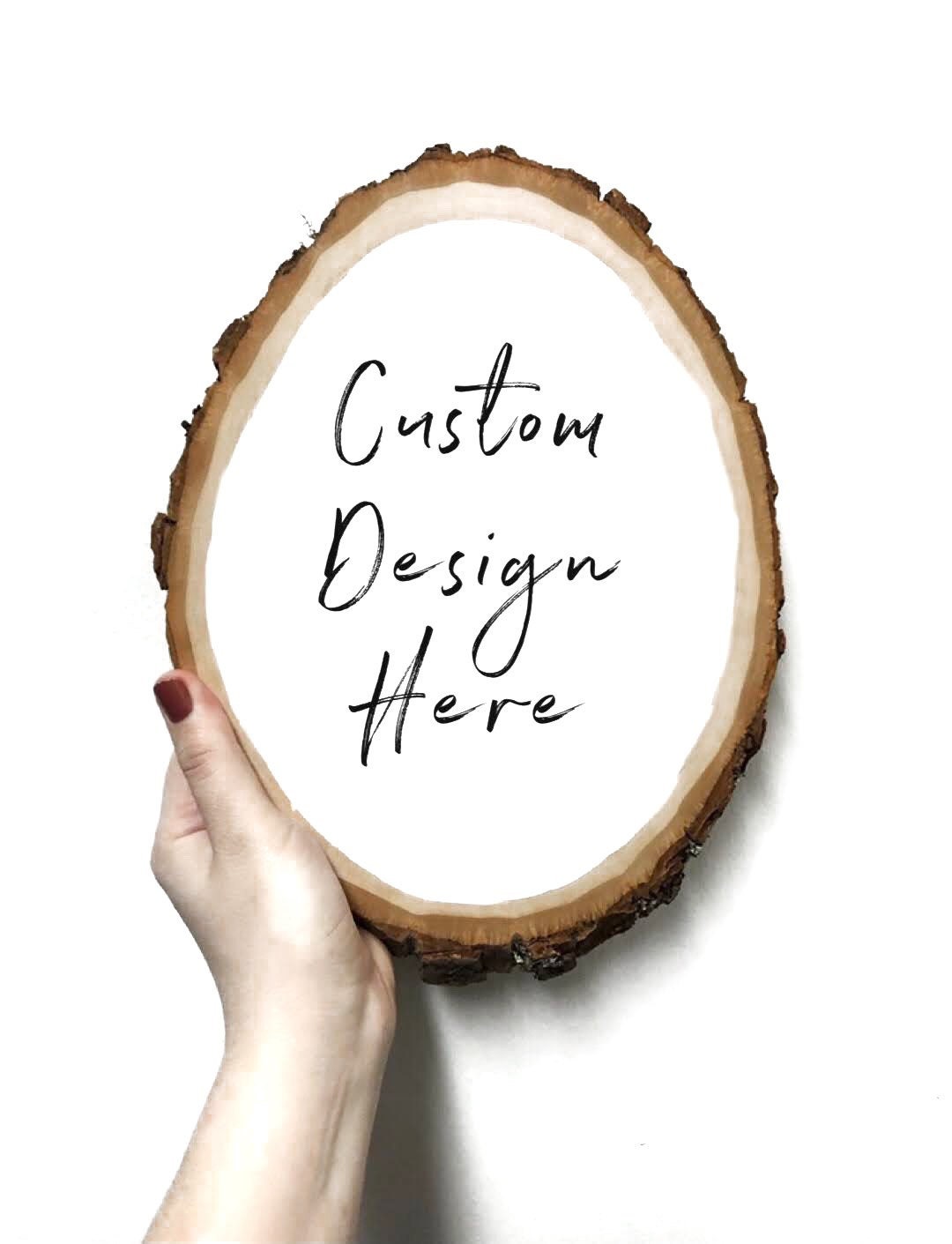 Custom Hand Painted Wood Slice | Personalized Calligraphy Wood Round ...