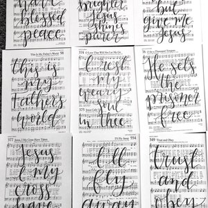 Calligraphy Sheet Music Print | Lettered Music Art, Hymn Music Art ...