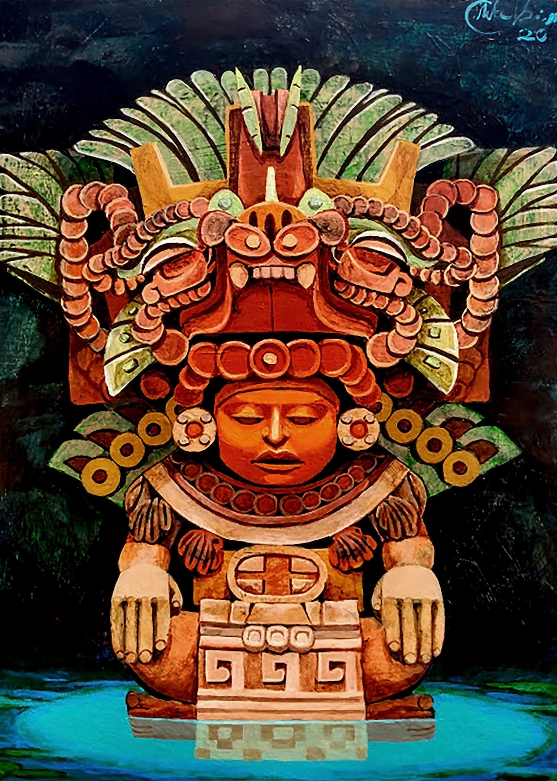 5x7 Photo Mexican Art Prints Oaxaca Statue Aztec God | Etsy