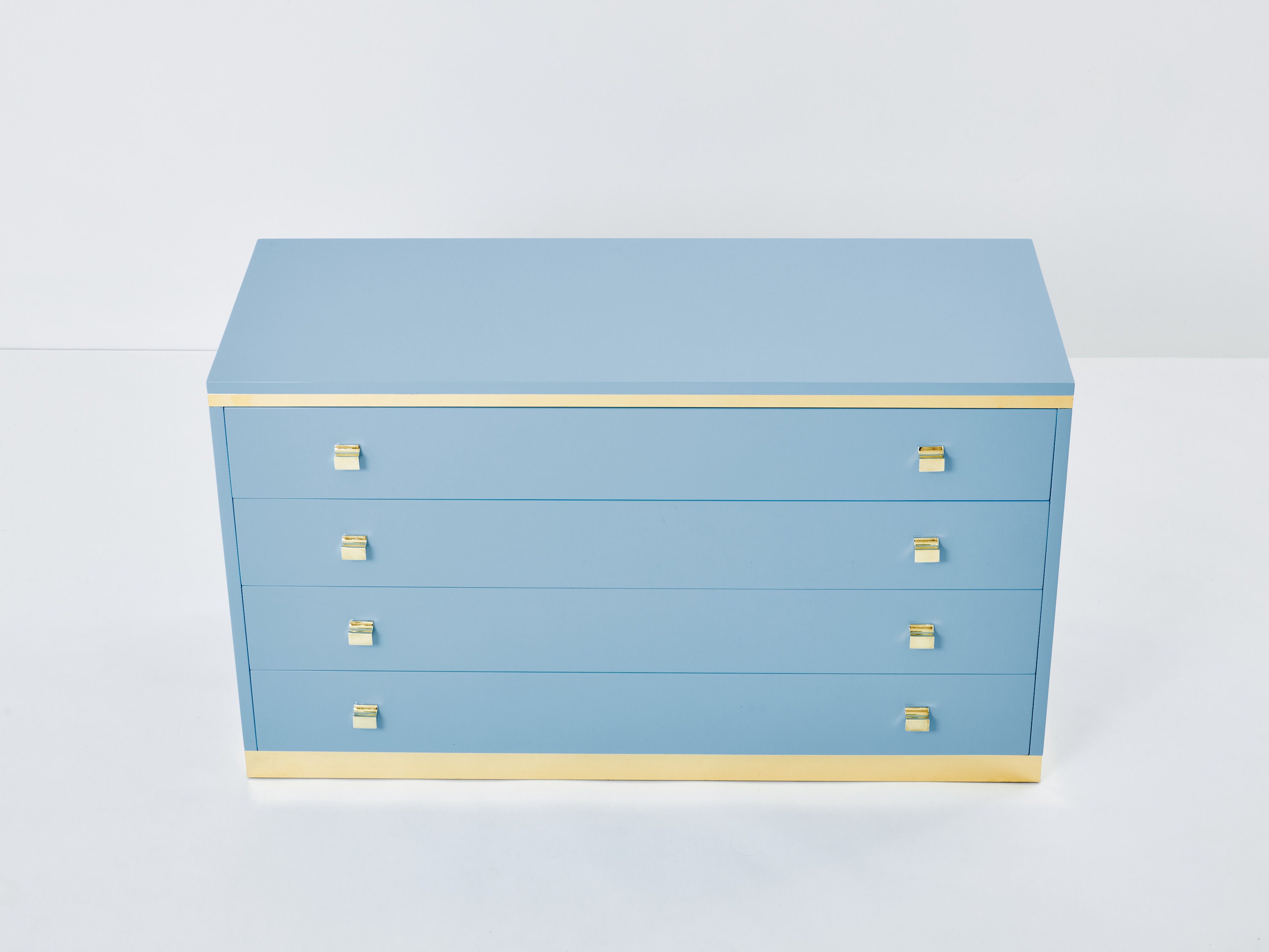 Willy Rizzo Light Blue Lacquered and Brass Chest of Drawers 1970s - Etsy