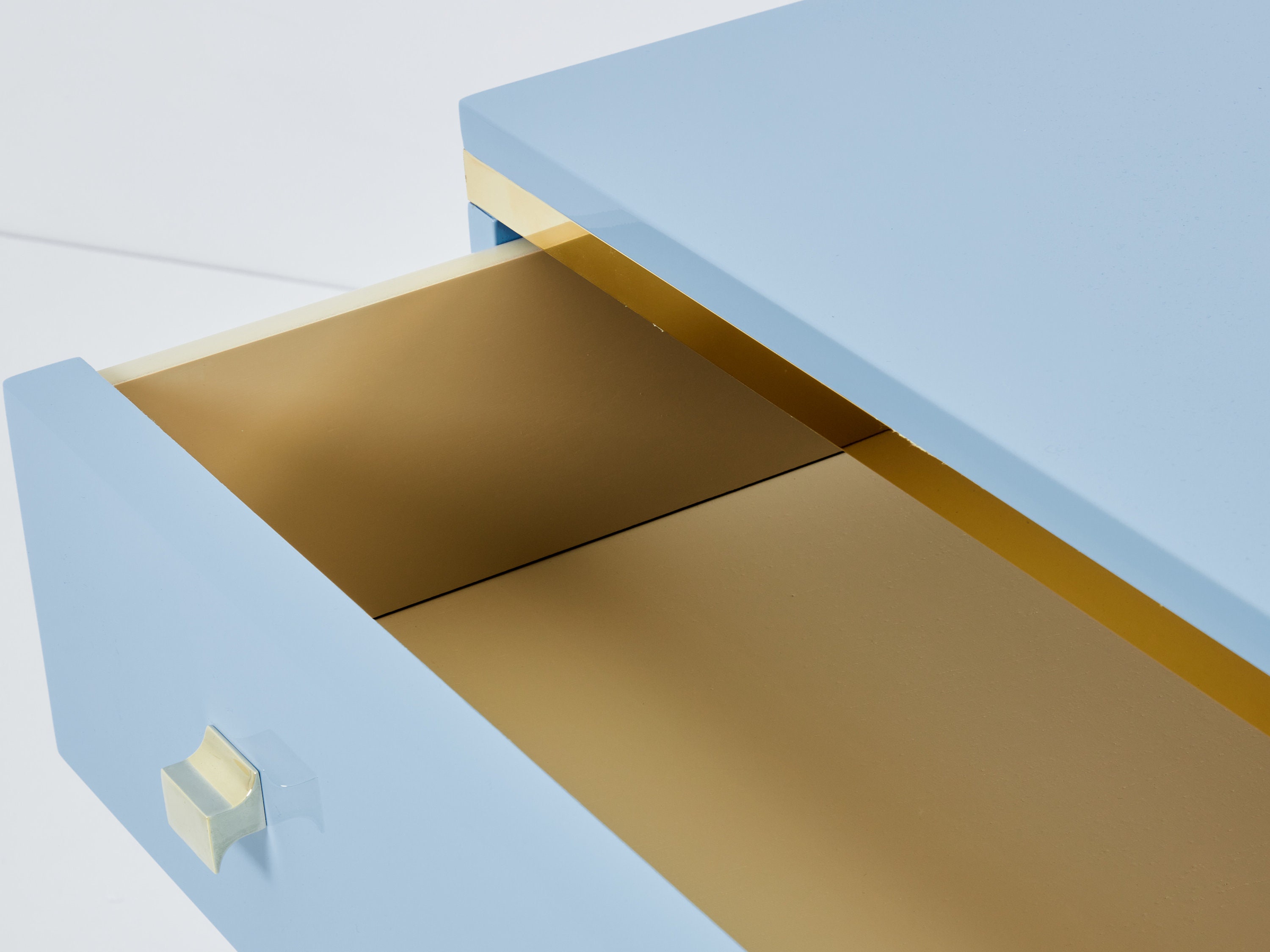 Willy Rizzo Light Blue Lacquered and Brass Chest of Drawers 1970s - Etsy