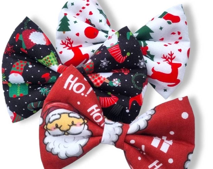 Christmas Plaid Dog Bow Tie / Dog Bow / Holiday Bow / Girl Dog / Boy ...