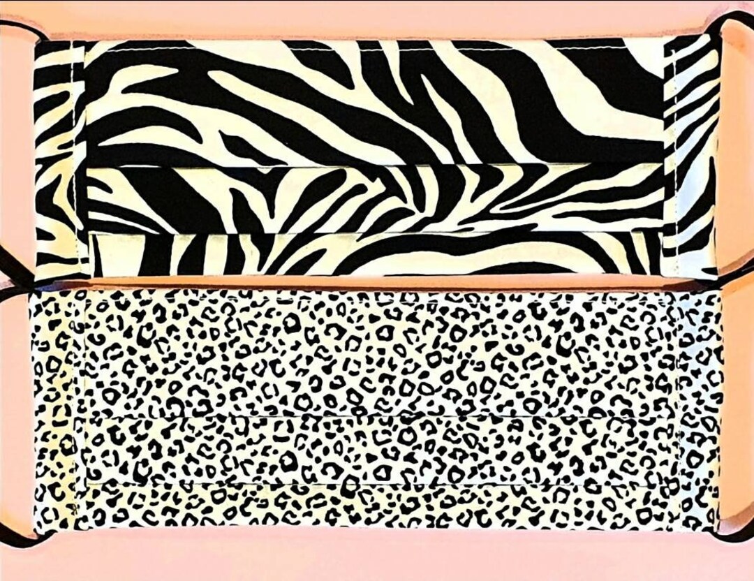 ADULTS - TEENS - CHILDRENS, 100% Cotton Zebra & Leopard Print Face ...