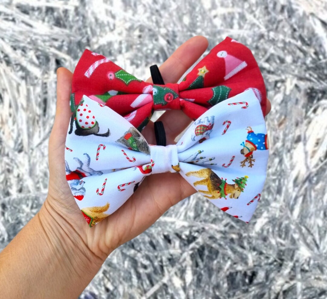 Christmas Dog/ Cat Bow Tie, Dog Bow, Dog Bow Tie, Christmas Dog Bow ...