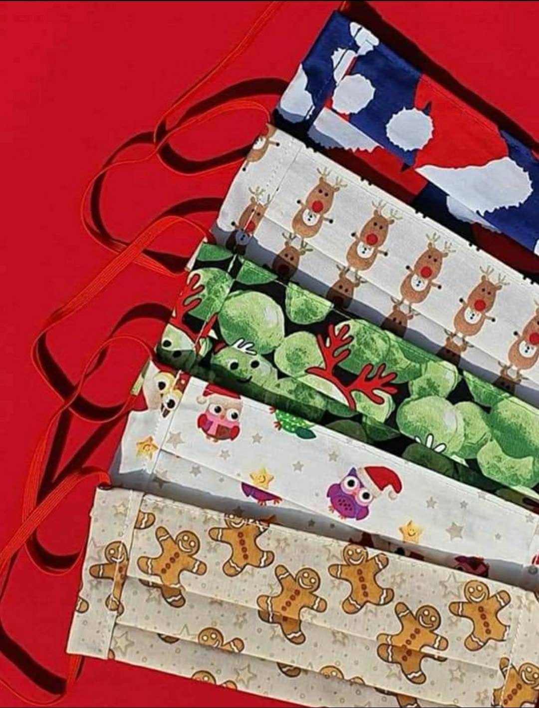 ADULTS - TEENS - CHILDRENS - Christmas Face Masks, 2 Layers Washable ...