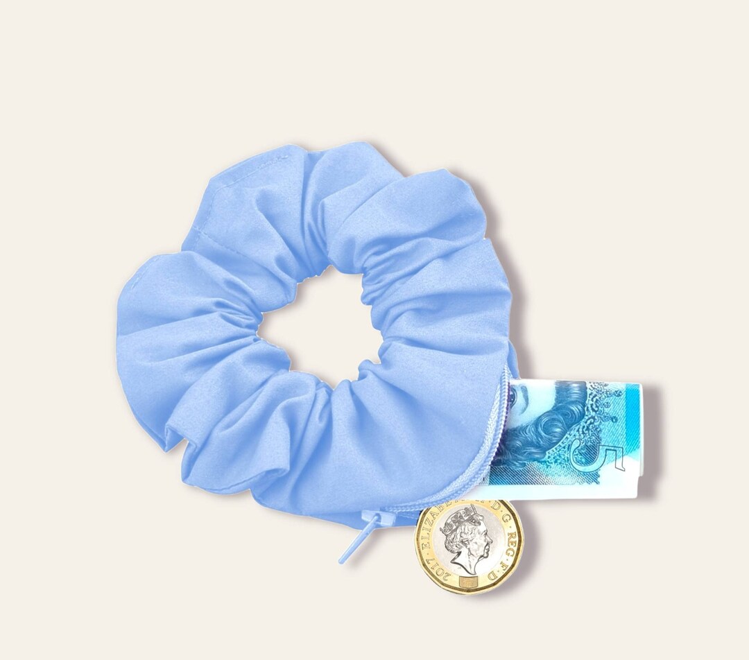 Light Blue Stash Scrunchies, 100% Cotton Stash Scrunchies, Cotton ...