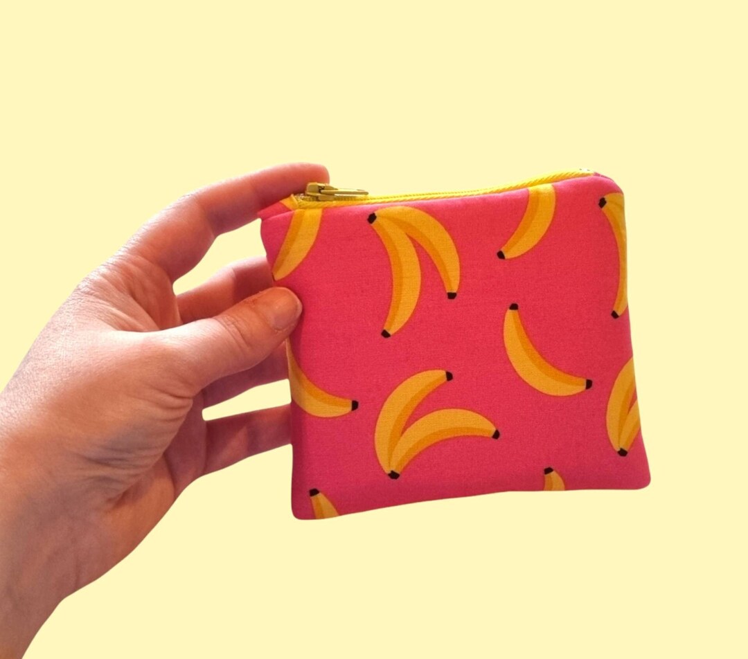 Coin Purse, Pink Bananas Purse, Pink Purse, Funky Purse, Mini Purse ...