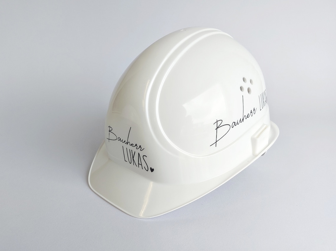 Bauherren Bauhelm Weiß mit Wunschnamen personalisierter - Etsy