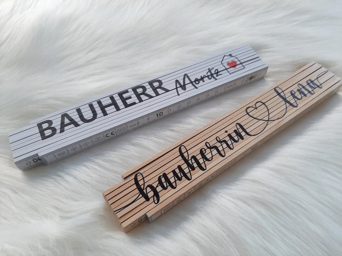 Bauherr / Bauherrin Meterstab mit ver. Design, Hausbauer, Bauvorhaben ...