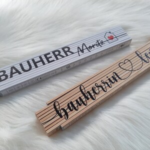Bauherr / Bauherrin Meterstab mit ver. Design, Hausbauer, Bauvorhaben ...