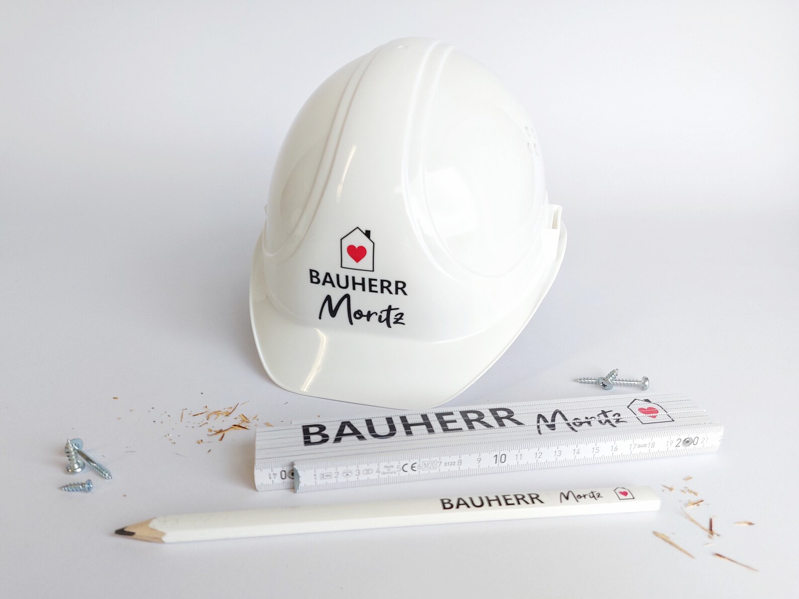Bauherren Bauhelm Weiß mit Wunschnamen personalisierter - Etsy