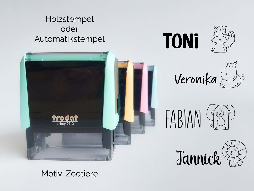 Zootiere Stempel Name Automatikstempel Personalisierter Namenstempel ...