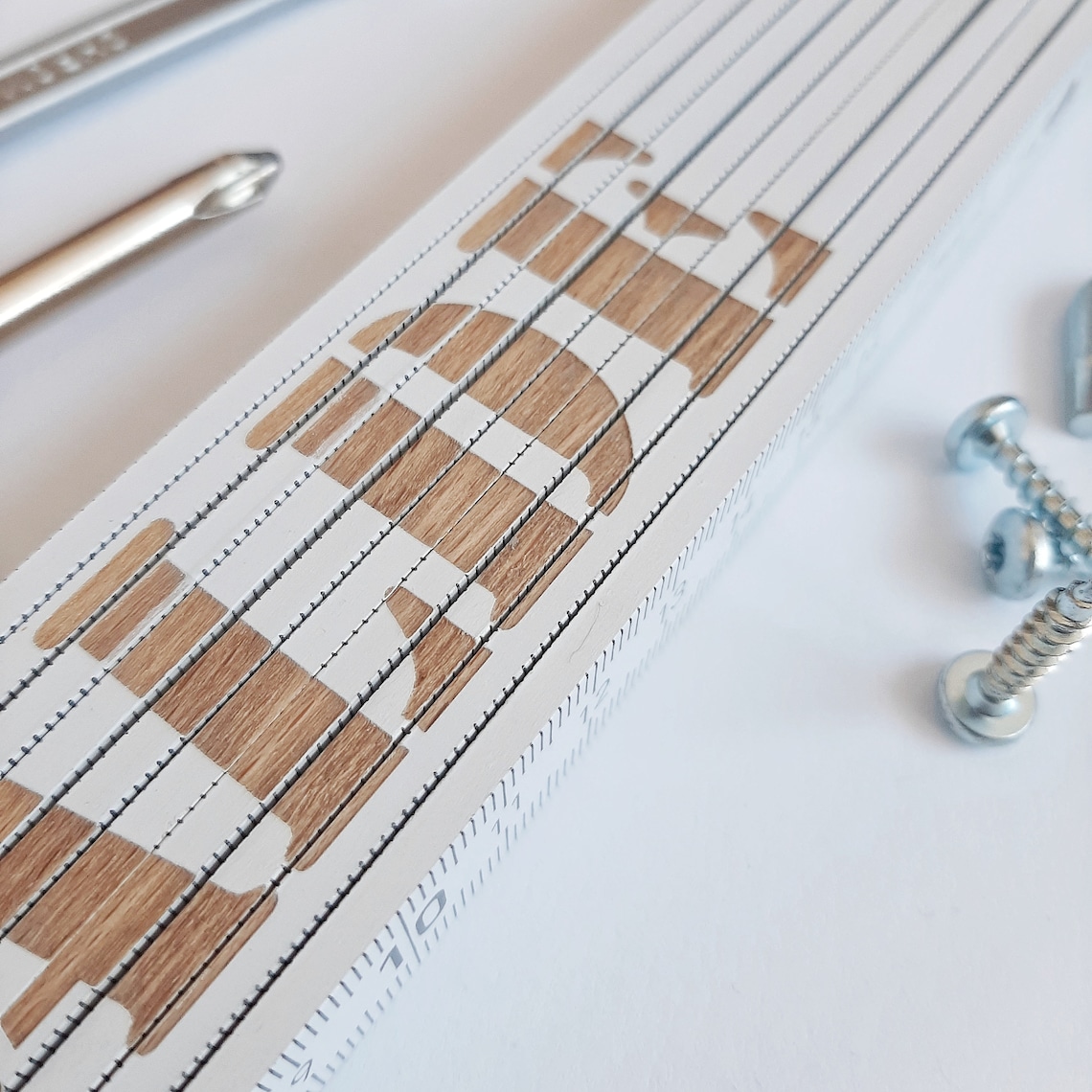 Meterstab mit Namen, Zollstock graviert , Maßstab, 2 Meter, Holz Weiß ...