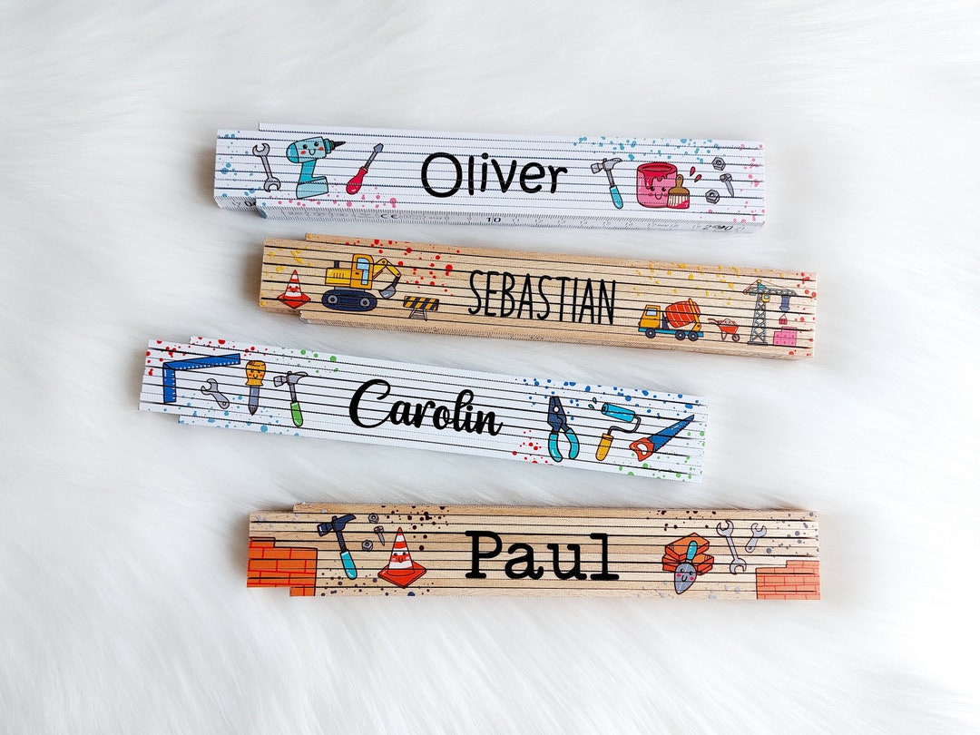 Kinder Meterstab Baustelle - Personalisiert | Mini-bauherr | Mini ...