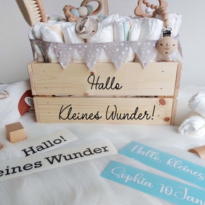 Windelkiste mit Name - personalisierte DIY Windeltorte zum selbst ...