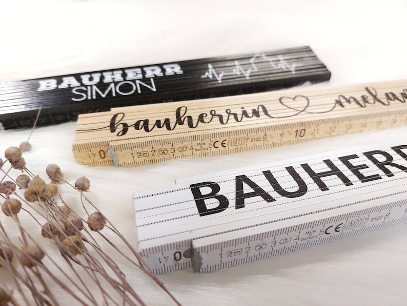 Bauherr / Bauherrin Meterstab mit ver. Design, Hausbauer, Bauvorhaben ...