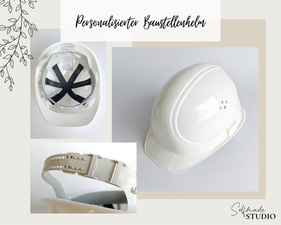 Bauherren-Bauhelm Weiß mit Wunschnamen personalisierter - Etsy.de