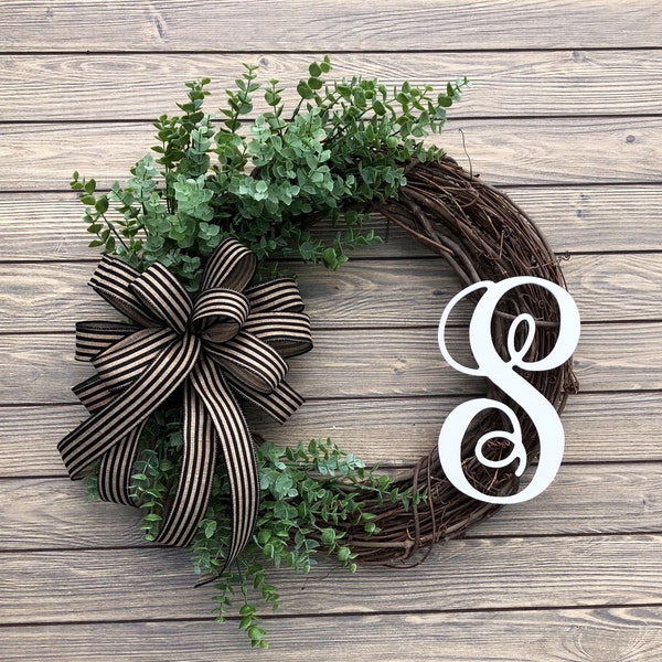 Initial Wreath - Etsy