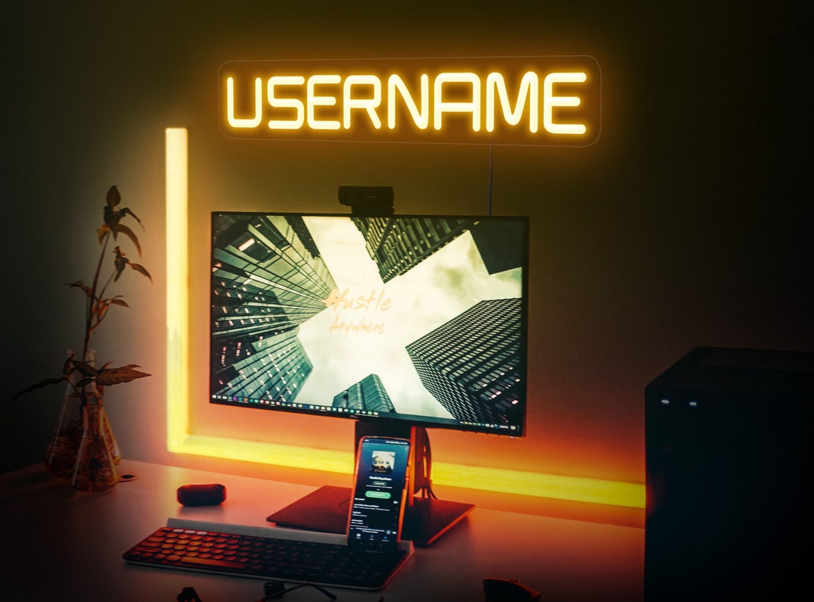 Neon Sign Custom Gaming Custom Neon Sign Username | Etsy