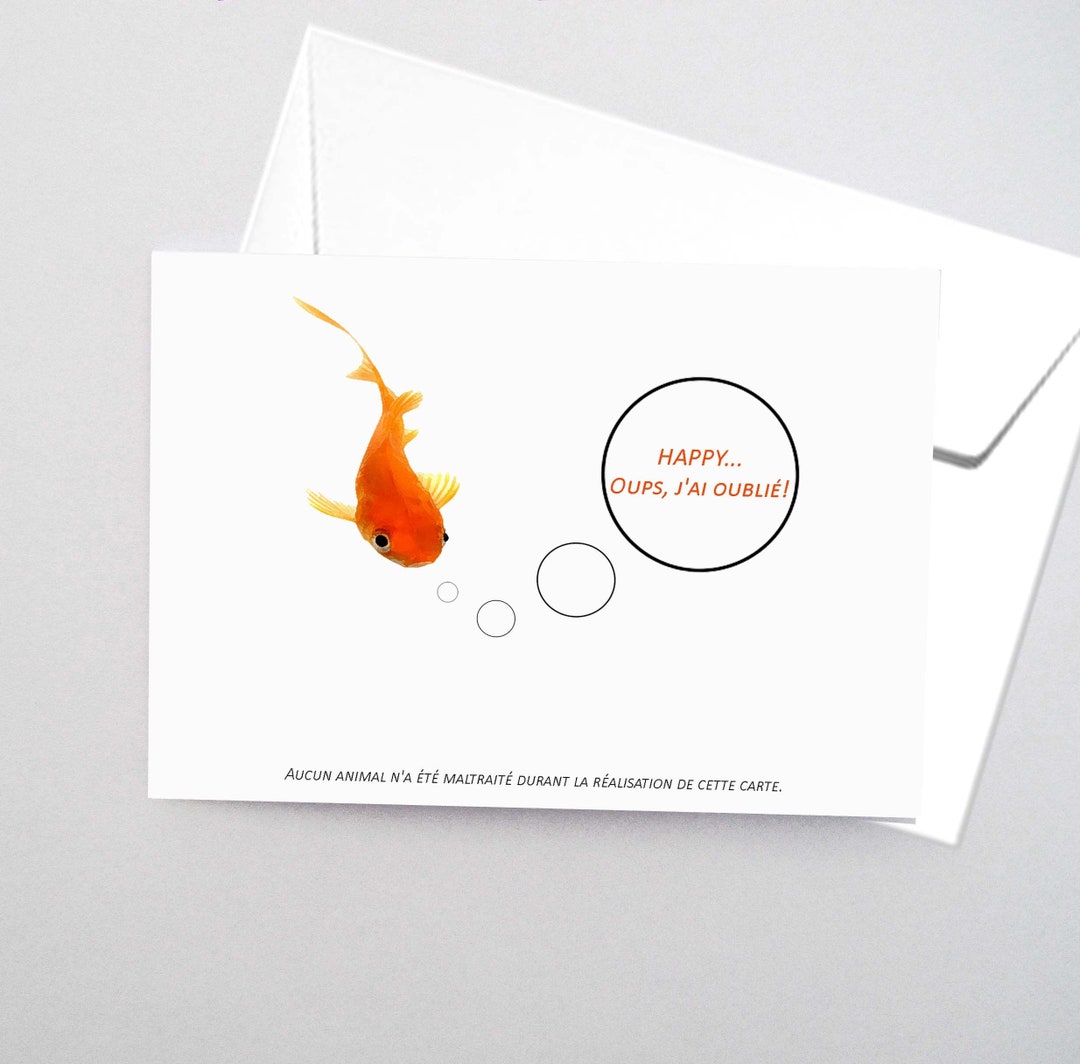 Goldfish Birthday Card. - Etsy