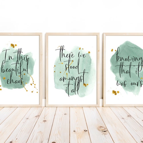 Printable Green Gold Plant Set of 3 Wall Art Print Green - Etsy