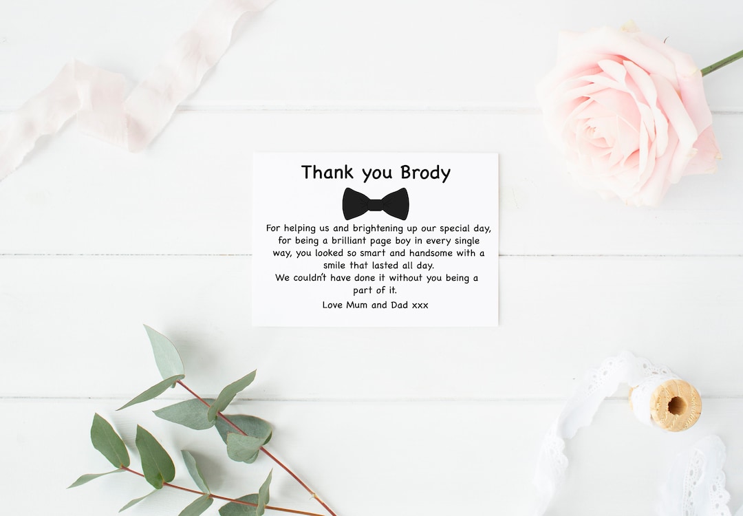 Page Boy Thank You Poem Gift Print, Page Boy Gift, Page Boy Poem, Groom ...