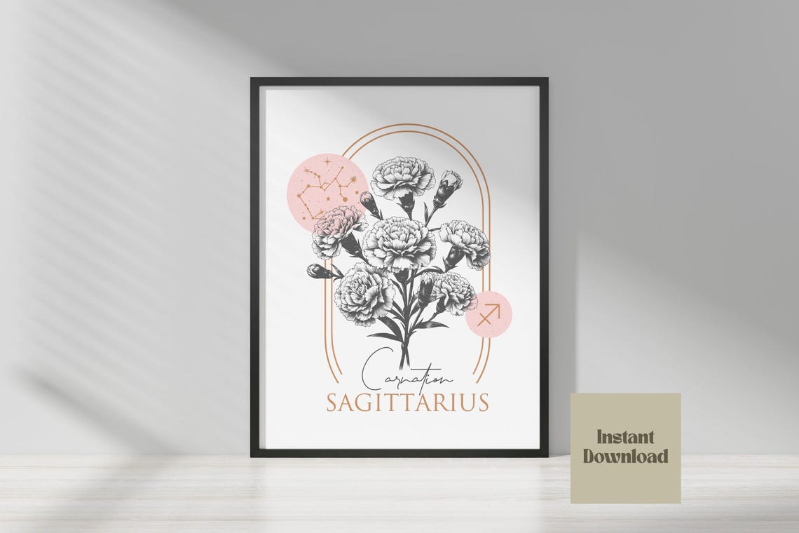 Sagittarius Star Sign Print, Zodiac, Unique Gift, Astrology Poster ...