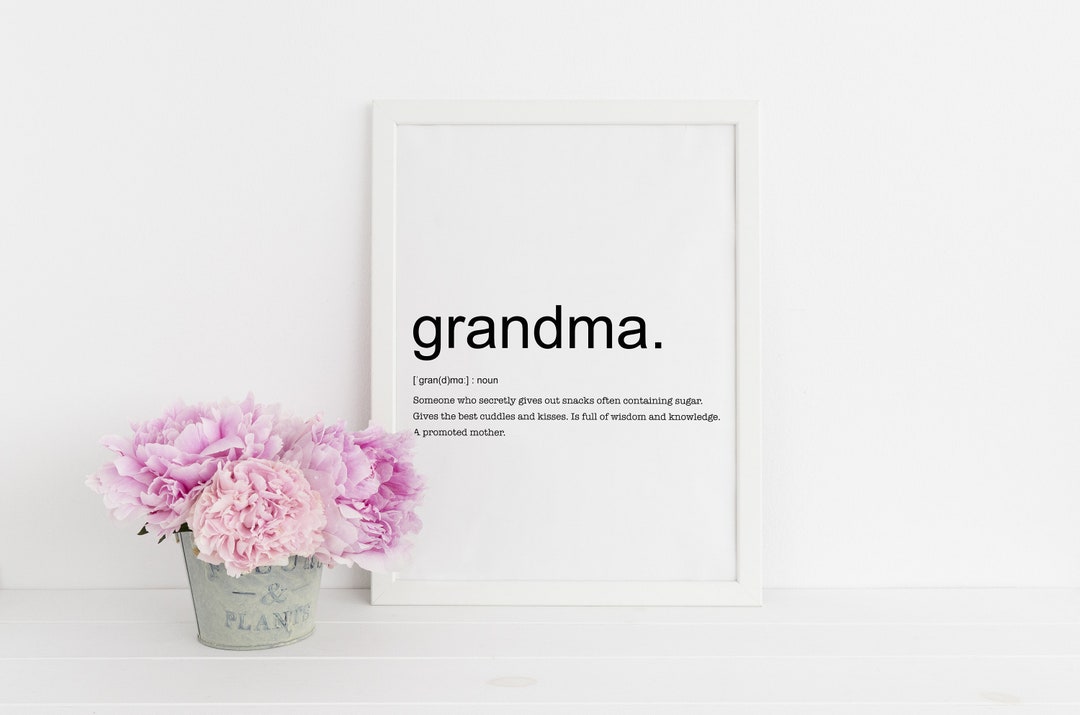 Grandma Definition Print, Definition, Grandma Meaning, Nanna Print ...