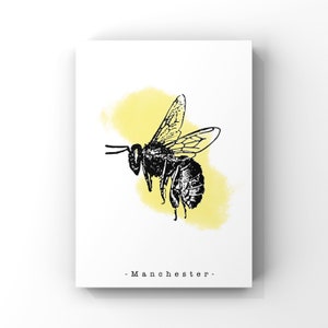 Manchester Set of 3 Prints, Manchester Bee Print, City Wall Art Prints ...