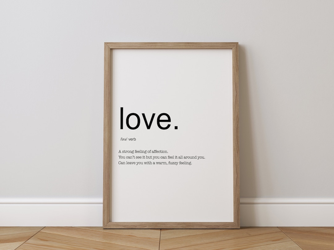 Love Definition Print, Definition, Love Meaning, Print, Gift for Her ...