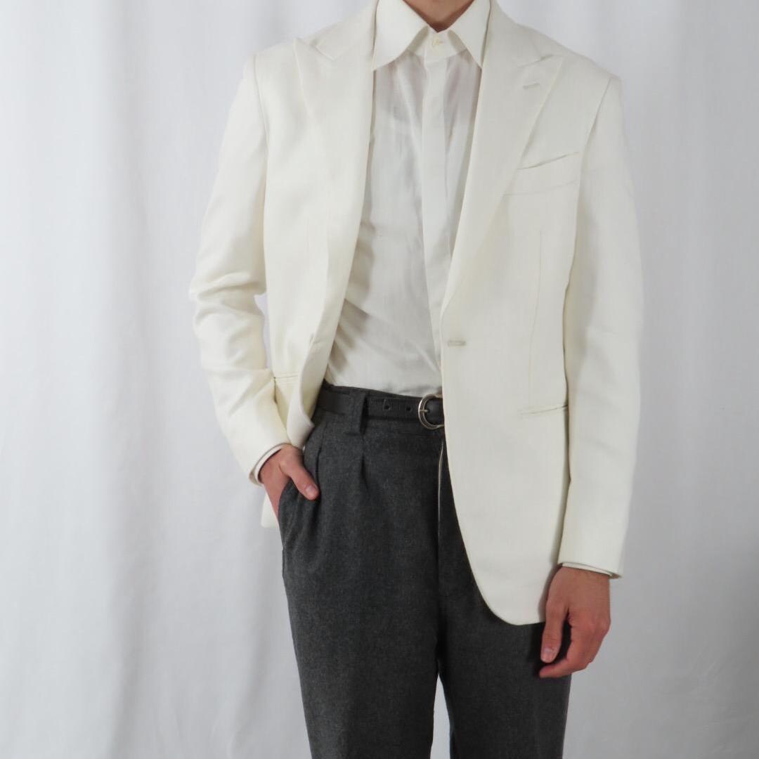 Tailoring Dinner Jacket Tuxedo off White Ecru Hudersfield Bamboo Pique ...