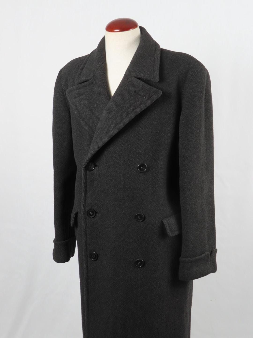 Vintage 70s French Super Heavy Weight Double Breasted Overcoat ...