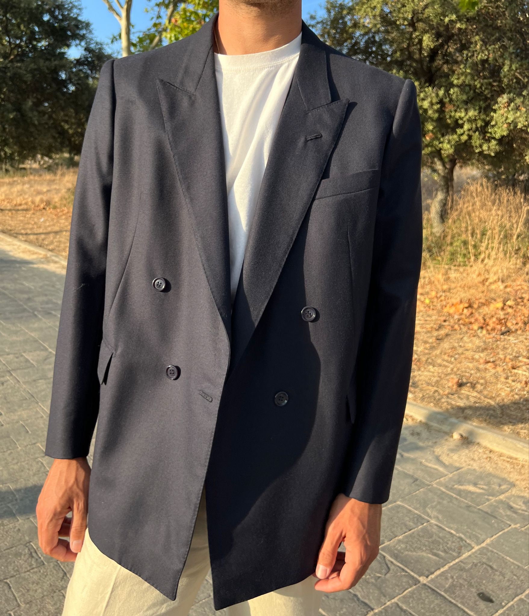 1986 Vintage Bespoke Double Breasted Jacket Navy Blue 42UK 52IT - Etsy
