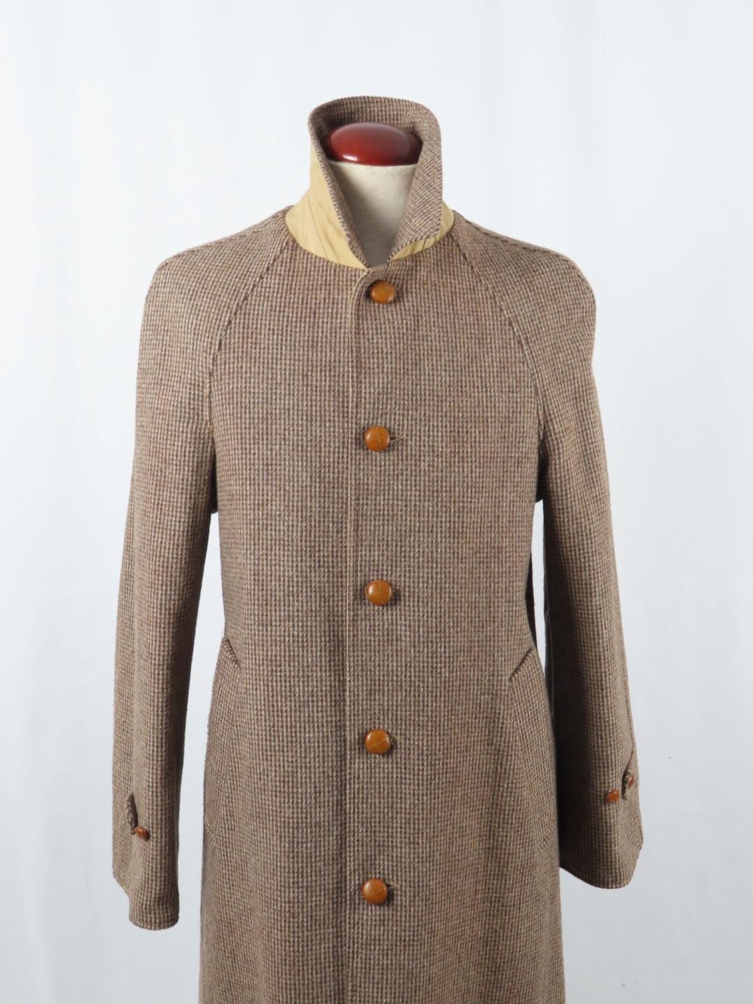 Vintage 1980s Reversible Raglan Overcoat Tweed and Trench Small - Etsy