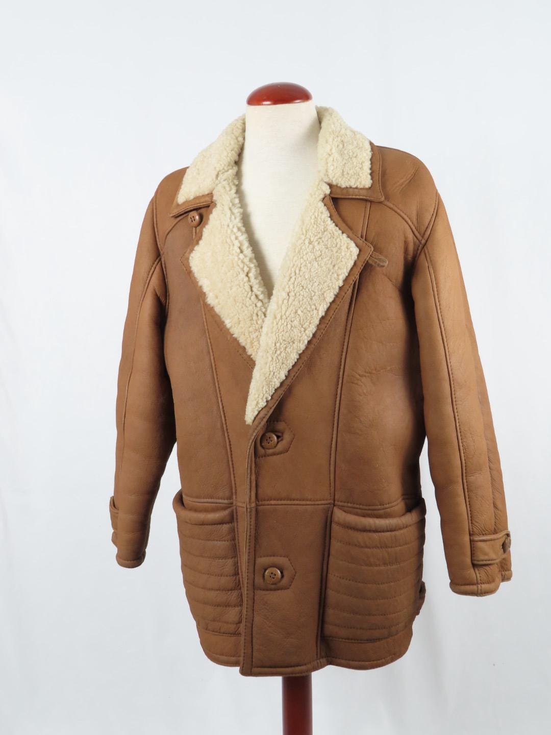 Vintage Shearling Jacket Made in Italy Size 50 - Etsy
