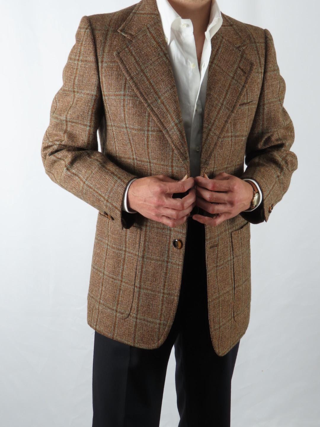 Vintage 1960s French Tweed Jacket. Window Pane 100% Virgin Wool 38UK ...