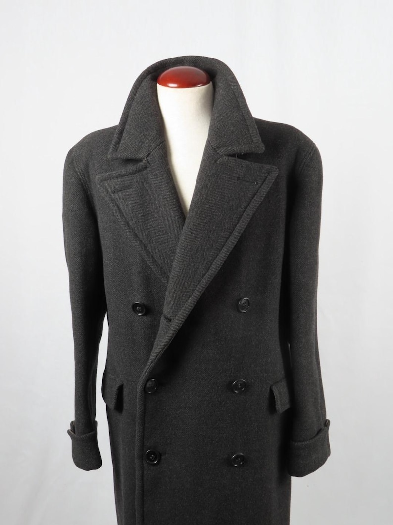 Vintage 70s French Super Heavy Weight Double Breasted Overcoat ...