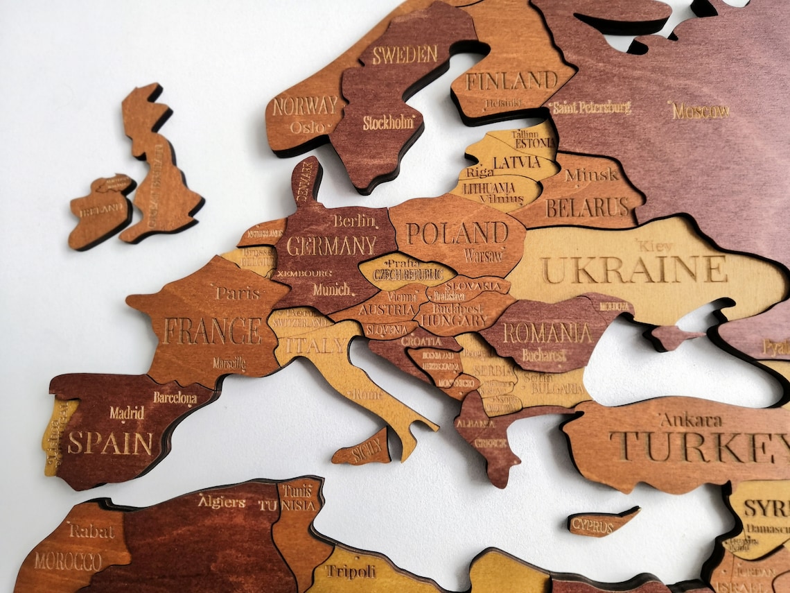 Mapa del mundo mapa de madera de pared mapa de madera del | Etsy