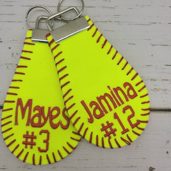 Softball Key Chain - Etsy