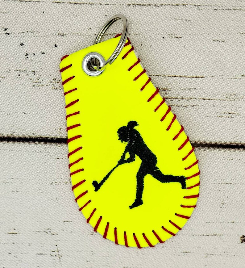 Softball Keychain Personalized Softball Key Chain Embroidered - Etsy